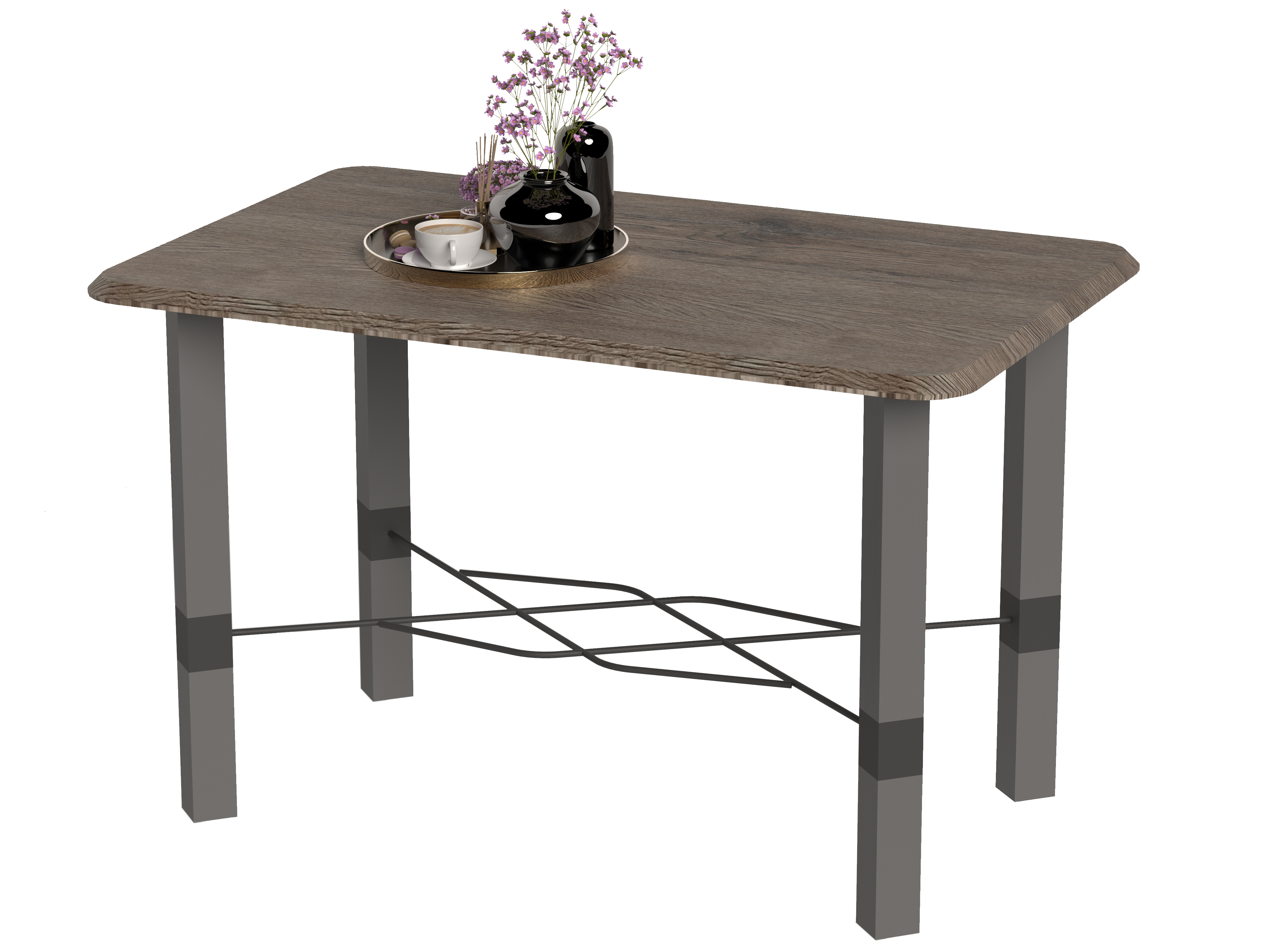 Журнальный стол Мебелик Лючия 4102 серый бетон серый дуб крымский состаренный