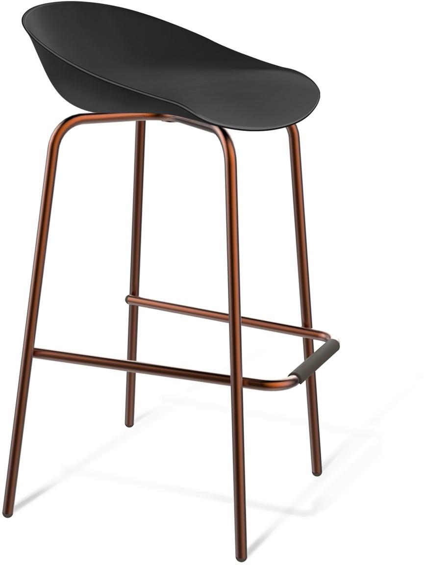 Барный стул Sheffilton SHT-ST19/S29 991235, черный/медный металлик