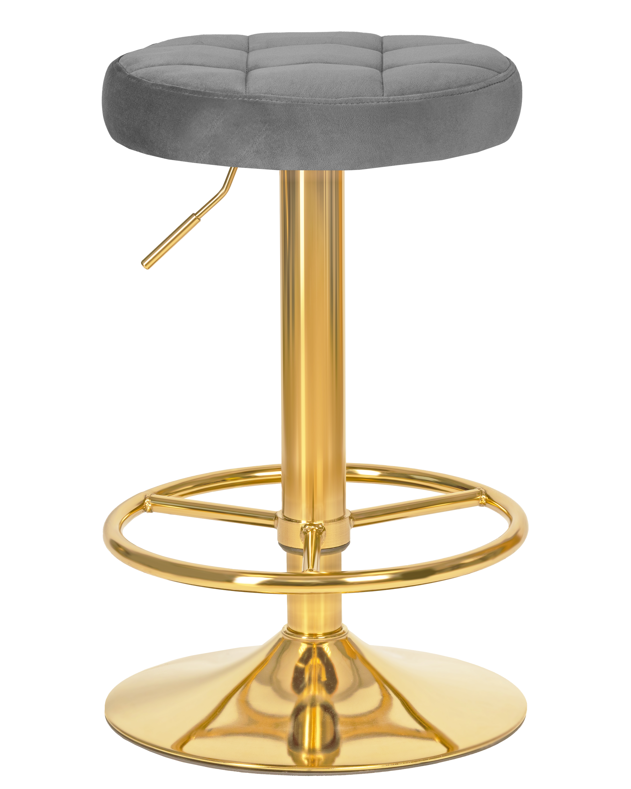 Стул барный Лого-М DOBRIN BRUNO GOLD сиденье серый велюр (MJ9-75), основание золото