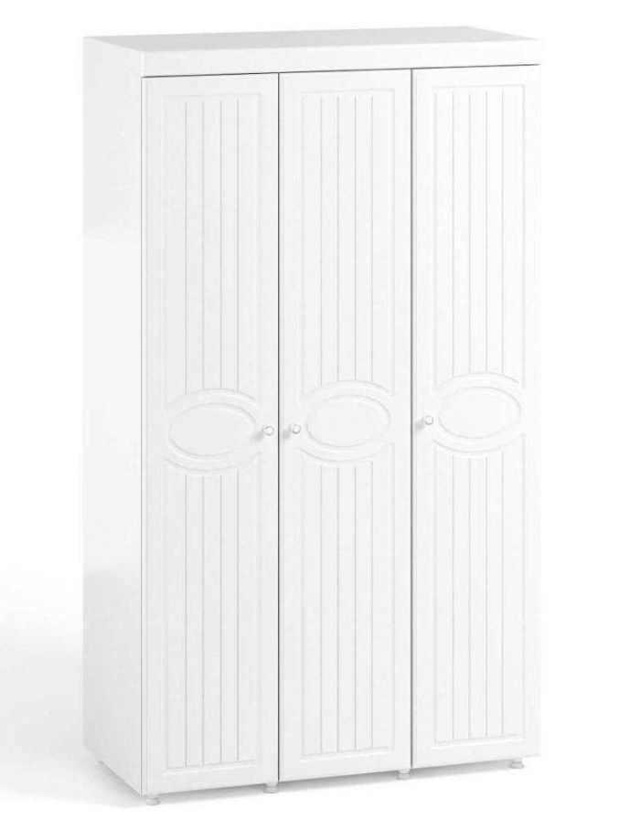 Шкаф 3 дв (560) с 3 Большими глухими дверьми Катрин-К МН-53 Монако Белое дерево