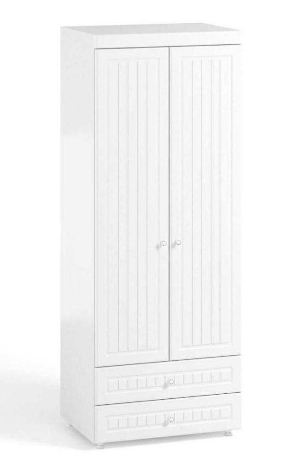 Шкаф 2дв (560) с 2 Малыми глухими дверьми и ящиками Катрин-К МН-49 Монако Белое дерево