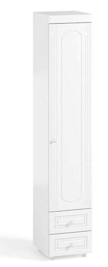 Шкаф 1 дв (410) с Малой глухой дверью и ящиками Катрин-К АФ-30 Афина Белое дерево