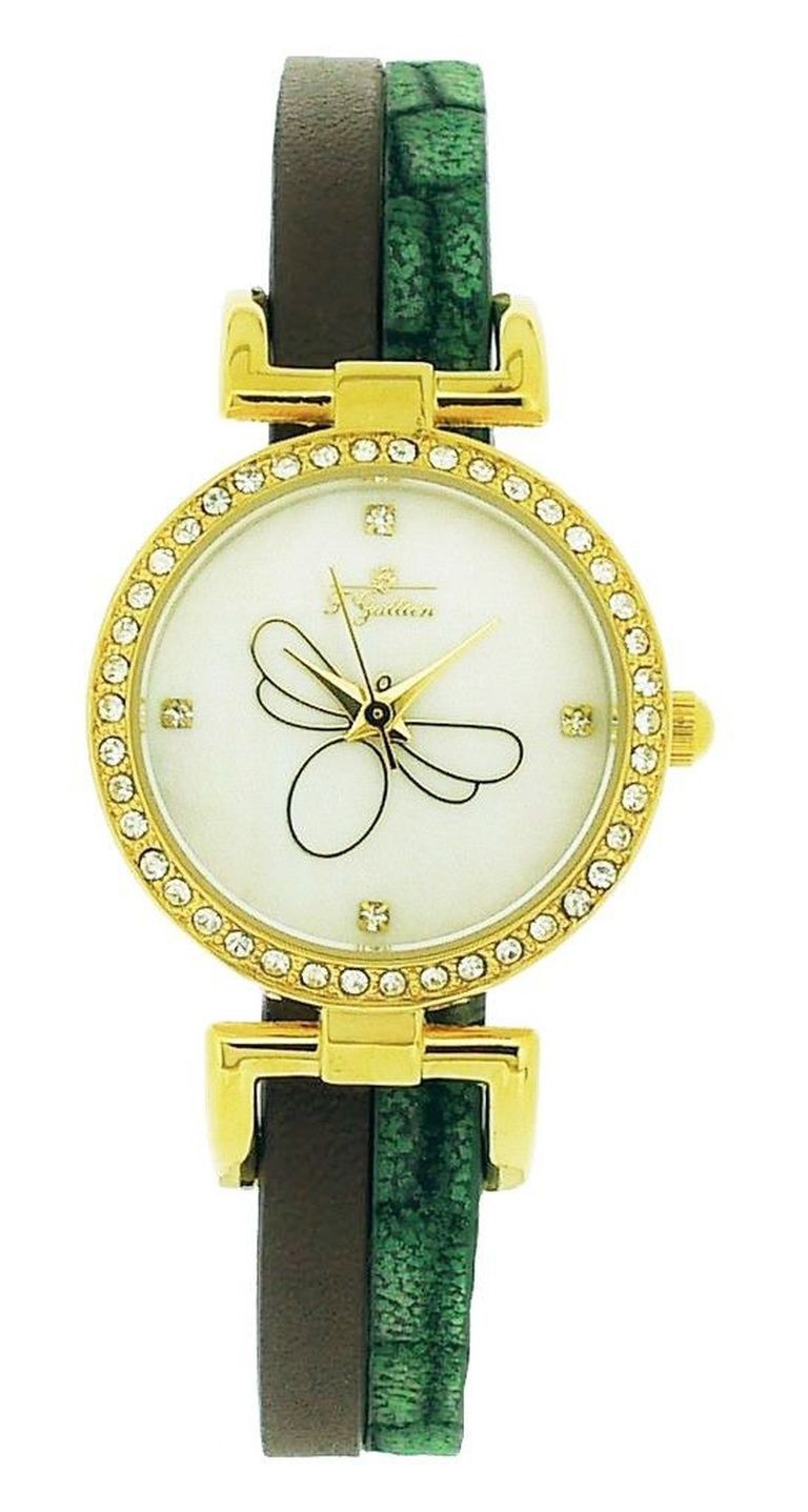 Наручные часы женские F.Gattien 150431-111-08 черные/зеленые