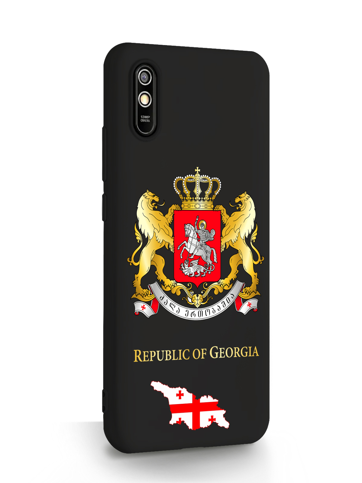 Чехол SignumCase для Xiaomi Redmi 9A Герб Грузии черный