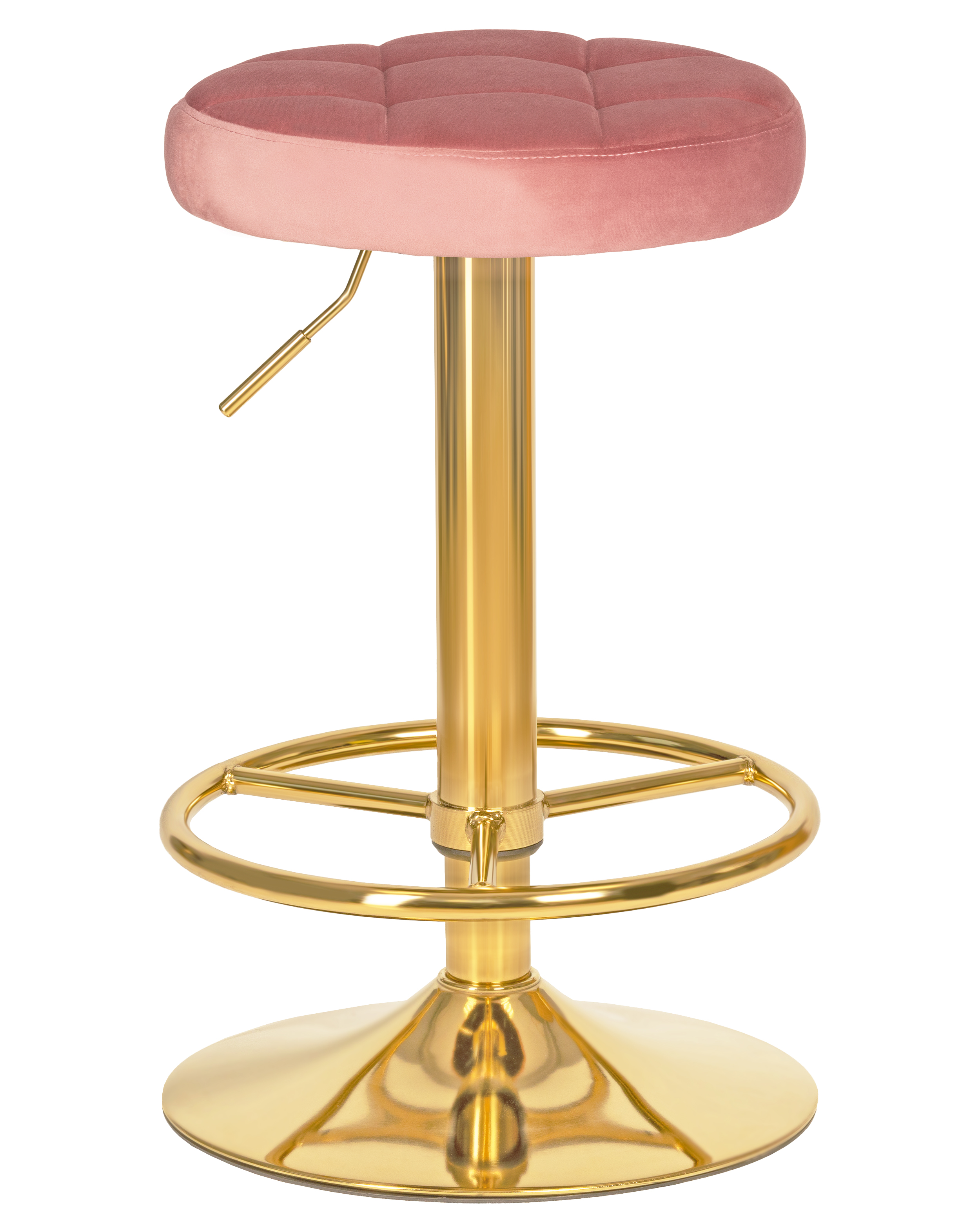 Стул барный Лого-М DOBRIN BRUNO GOLD пудрово-розовый велюр (MJ9-32), основание золото