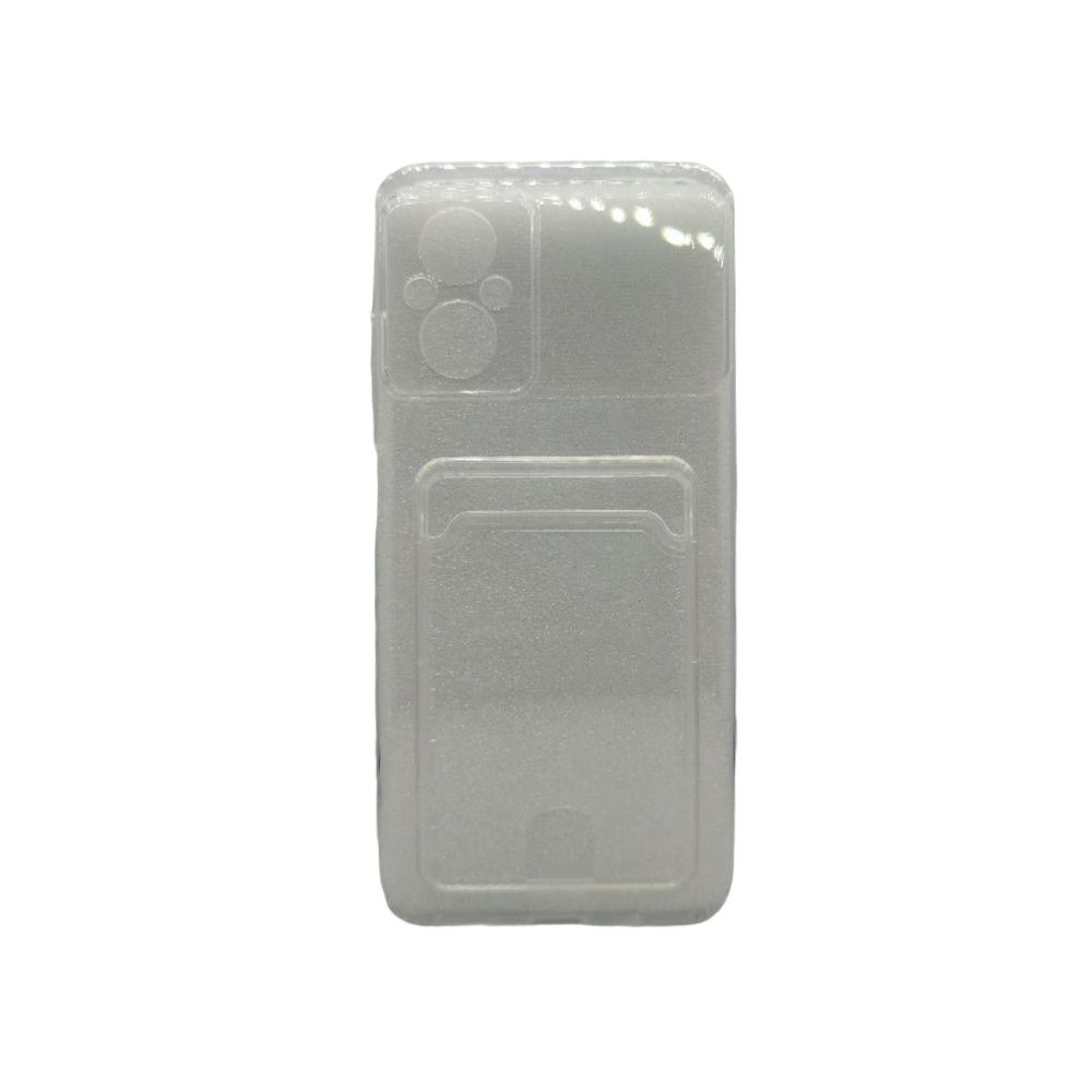 Чехол силиконовый с защитой камеры и кармашком для Poco M5 (прозрачный)