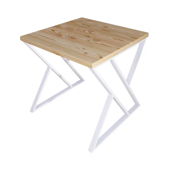 Стол кухонный Solarius Loft с Z-образными ножками 60x60х75, без покрытия с белыми ножками