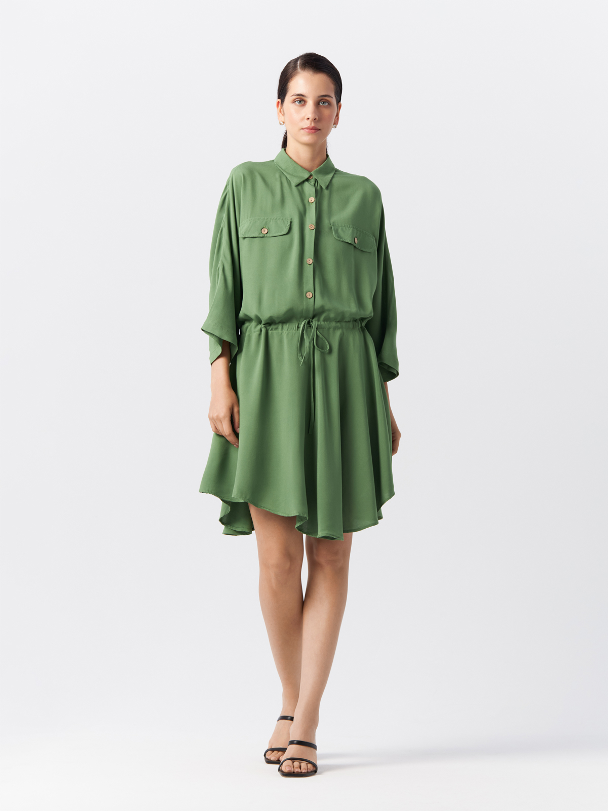 Платье женское Chezalou 416VGN1471 зеленое 38