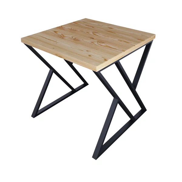 Стол кухонный Solarius Loft с Z-образными ножками 60x60х75, без покрытия, черные ножки