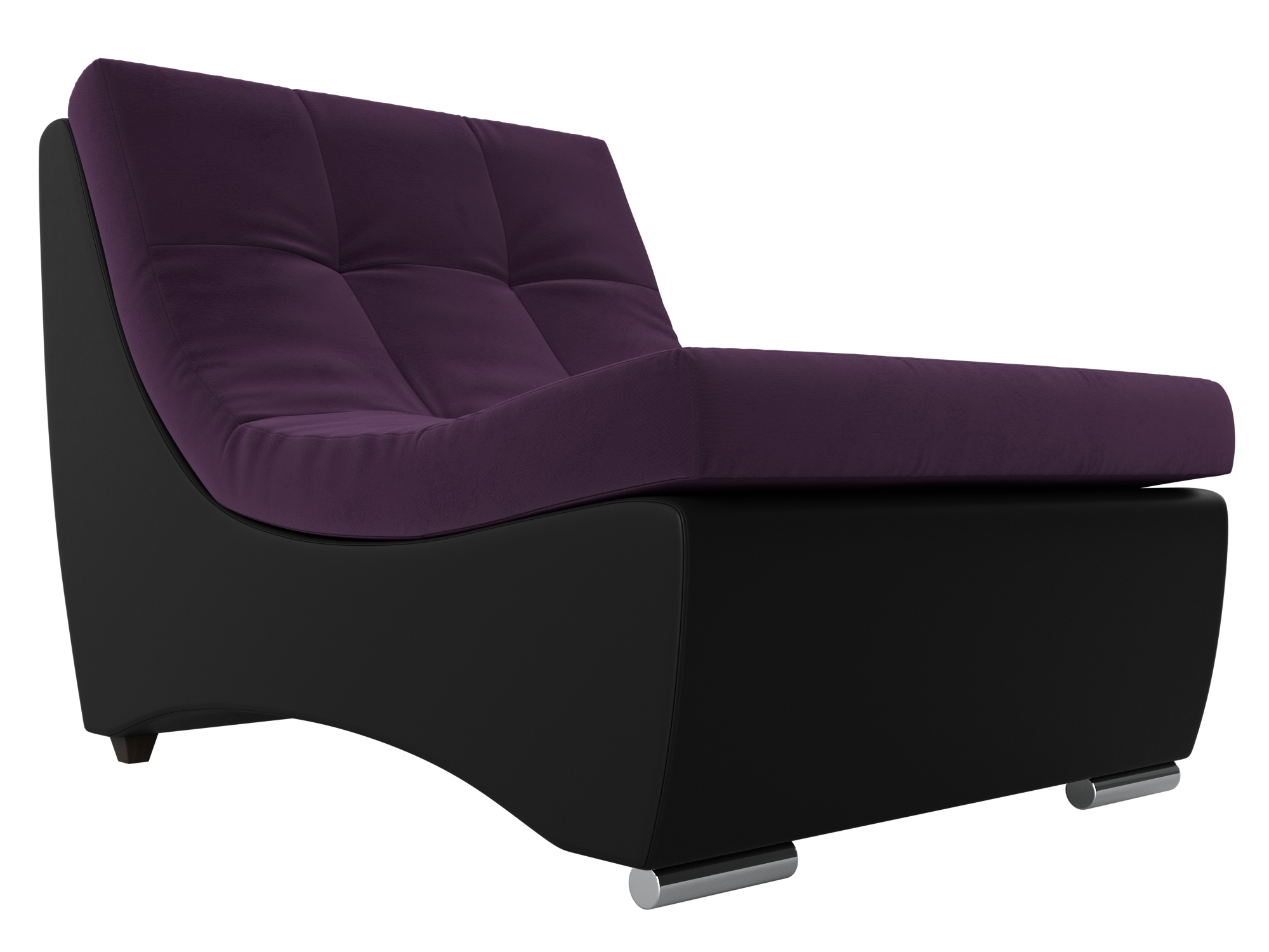 Модуль Монреаль кресло велюр/экокожа фиолетовый/черный