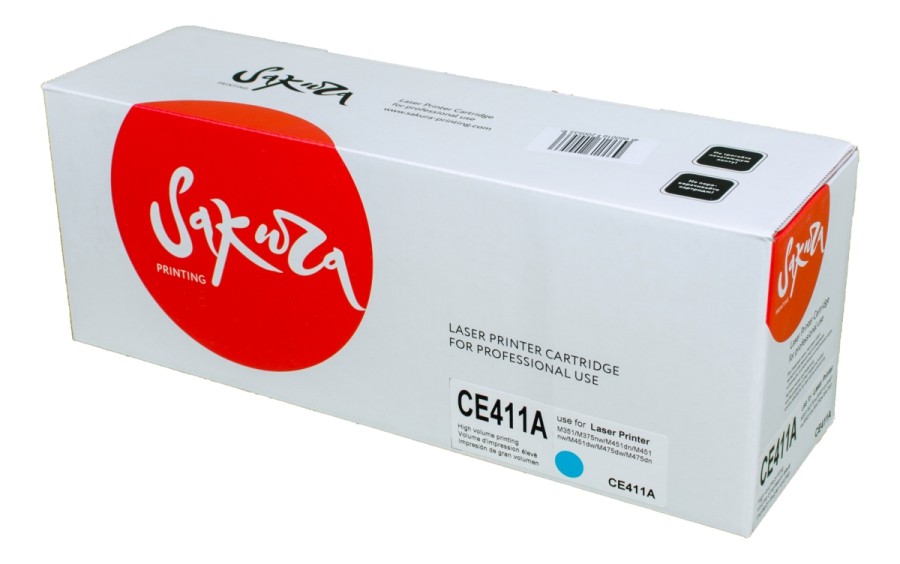 Картридж для лазерного принтера SAKURA CE411A SACE411A Blue, совместимый
