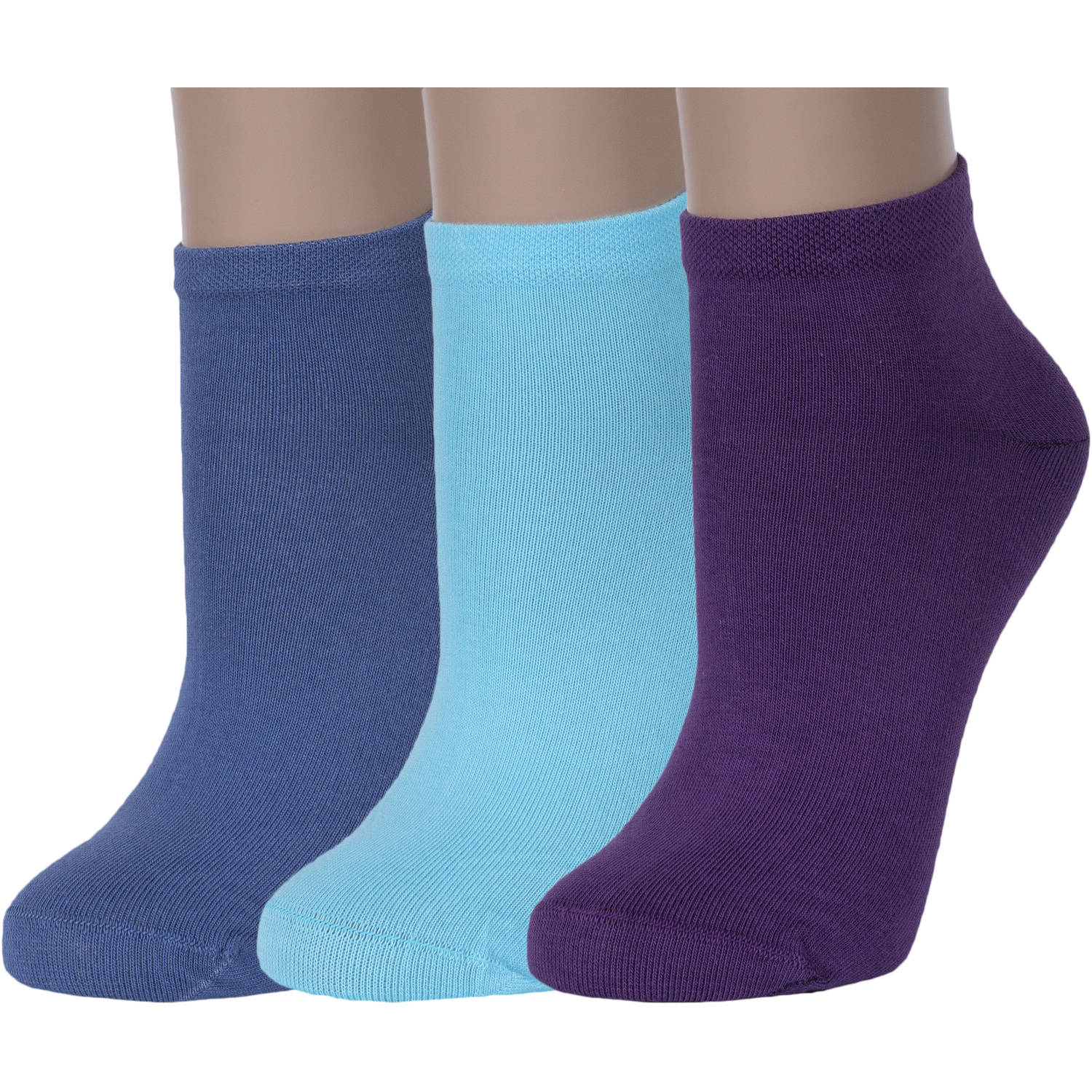 Комплект носков женских Rusocks 3-Ж-1700 синих; бирюзовых; фиолетовых 23-25