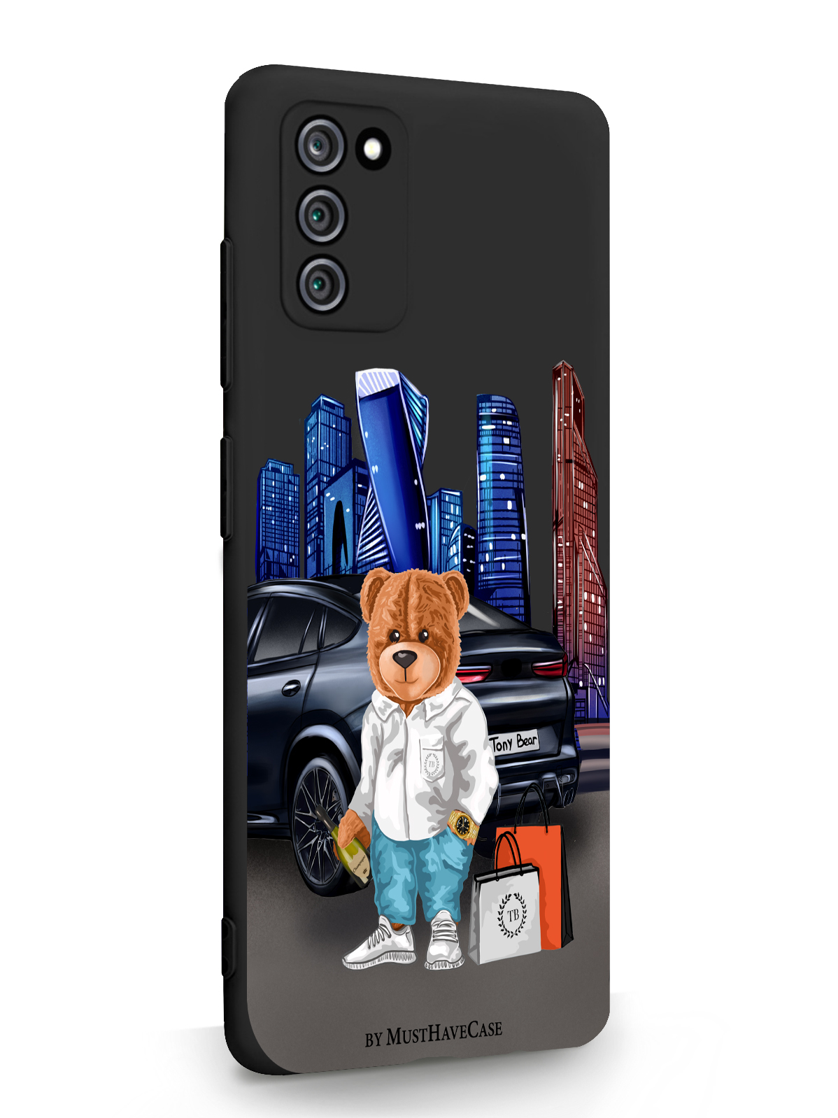 Чехол MustHaveCase для Samsung Galaxy A03s Тони Москва Сити черный