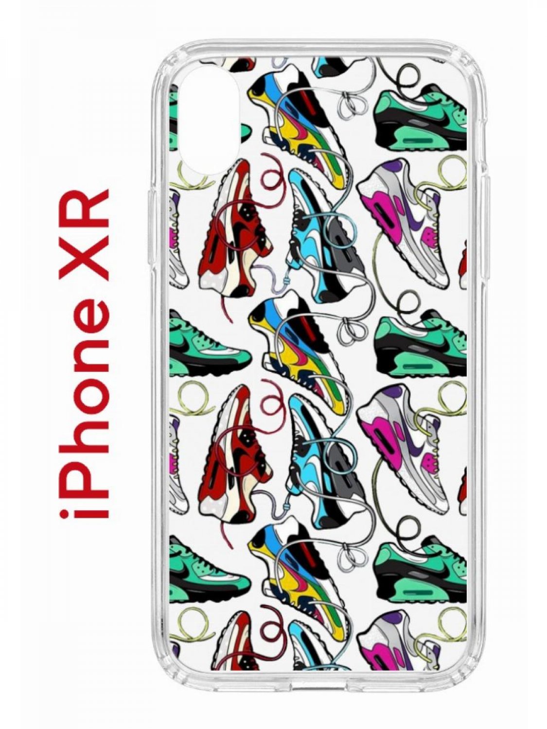 Чехол на iPhone XR с принтом Kruche Print Кроссы Nike Air Max, бампер с защитой камеры