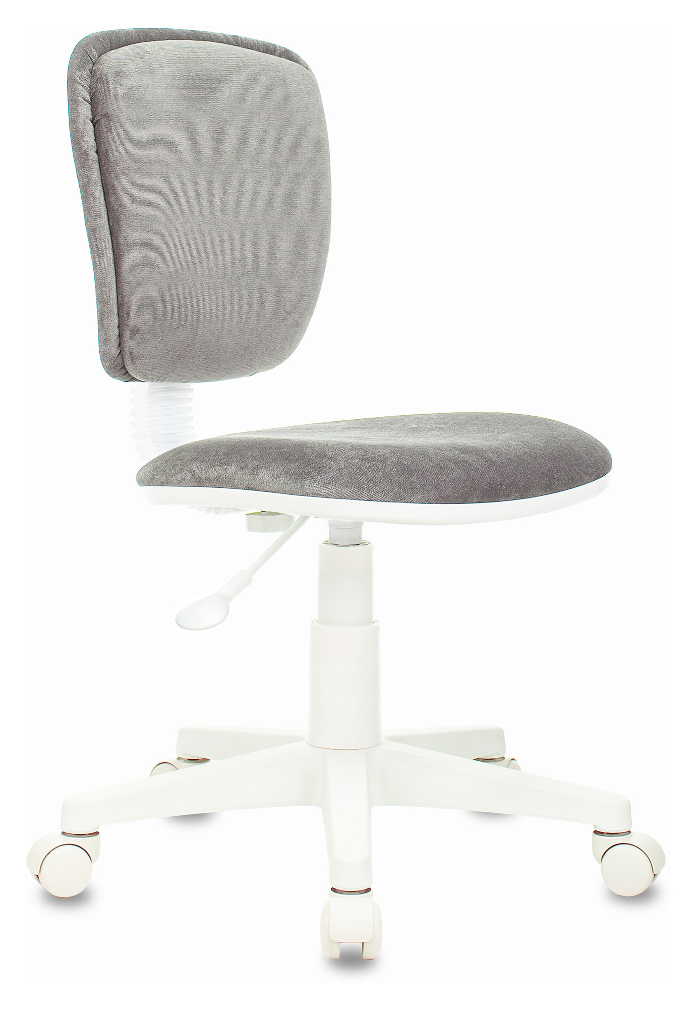 Кресло детское Бюрократ CH-W204NX/LT19 серый/белый, ткань микровельвет, без подлокотников