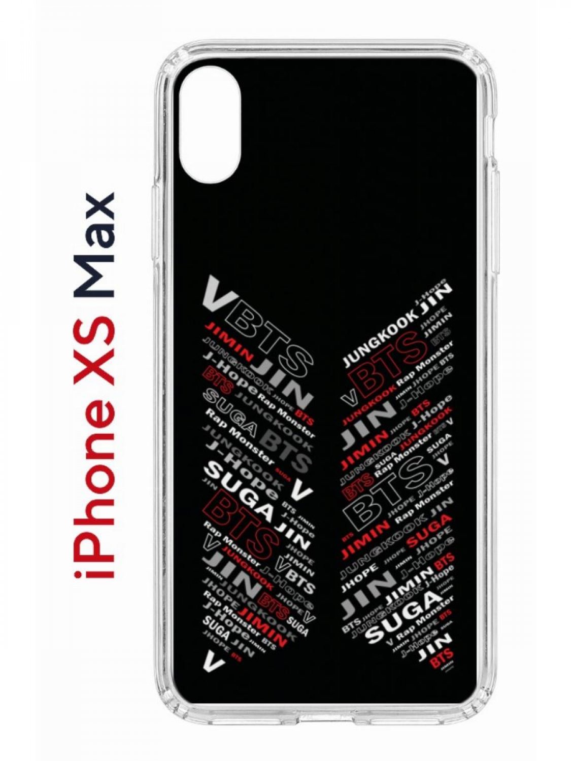Чехол на iPhone XS Max с принтом Kruche Print BTS, бампер с защитой камеры