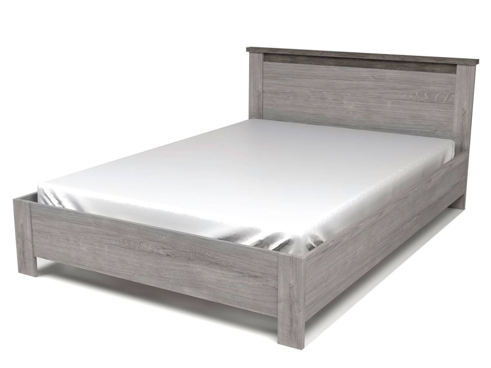 Двуспальная кровать Денвер Риббек серый/Камень темный, 1400х2000 мм