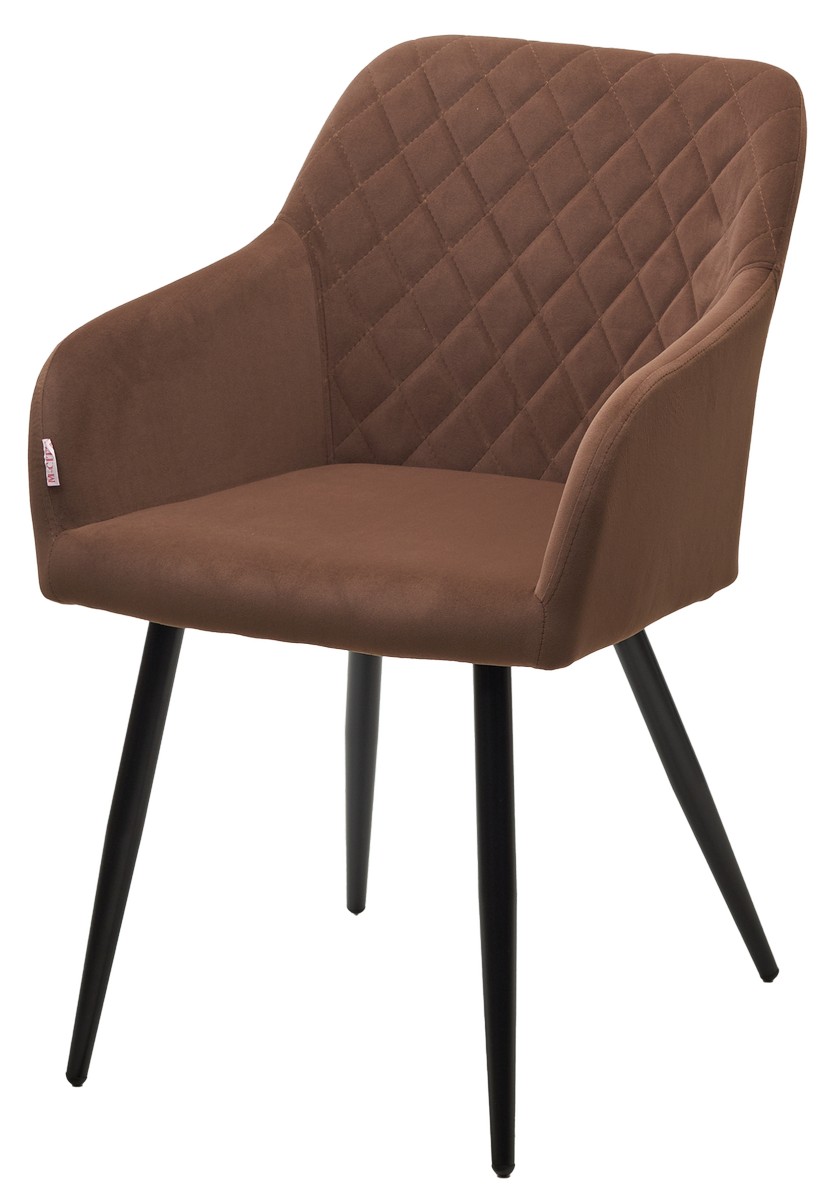 Комплект стульев М-City BRANDY, 2 шт, велюр "беспальчиковый", Кофе, черный каркас