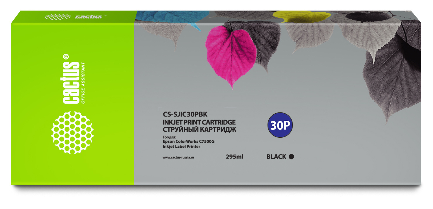 Картридж для струйного принтера CACTUS CS-SJIC30PBK Black, совместимый