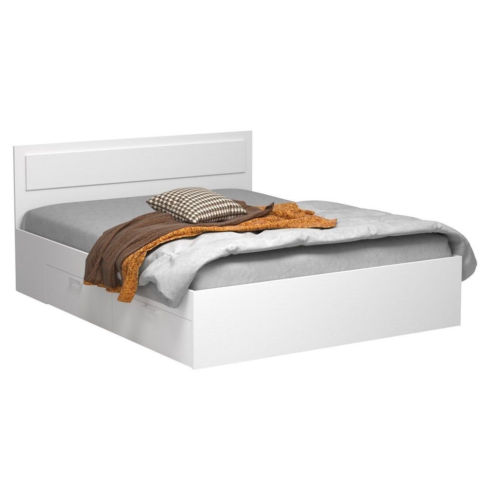 Кровать ВВР Жаклин с ящиками, двуспальная 140х200, белый