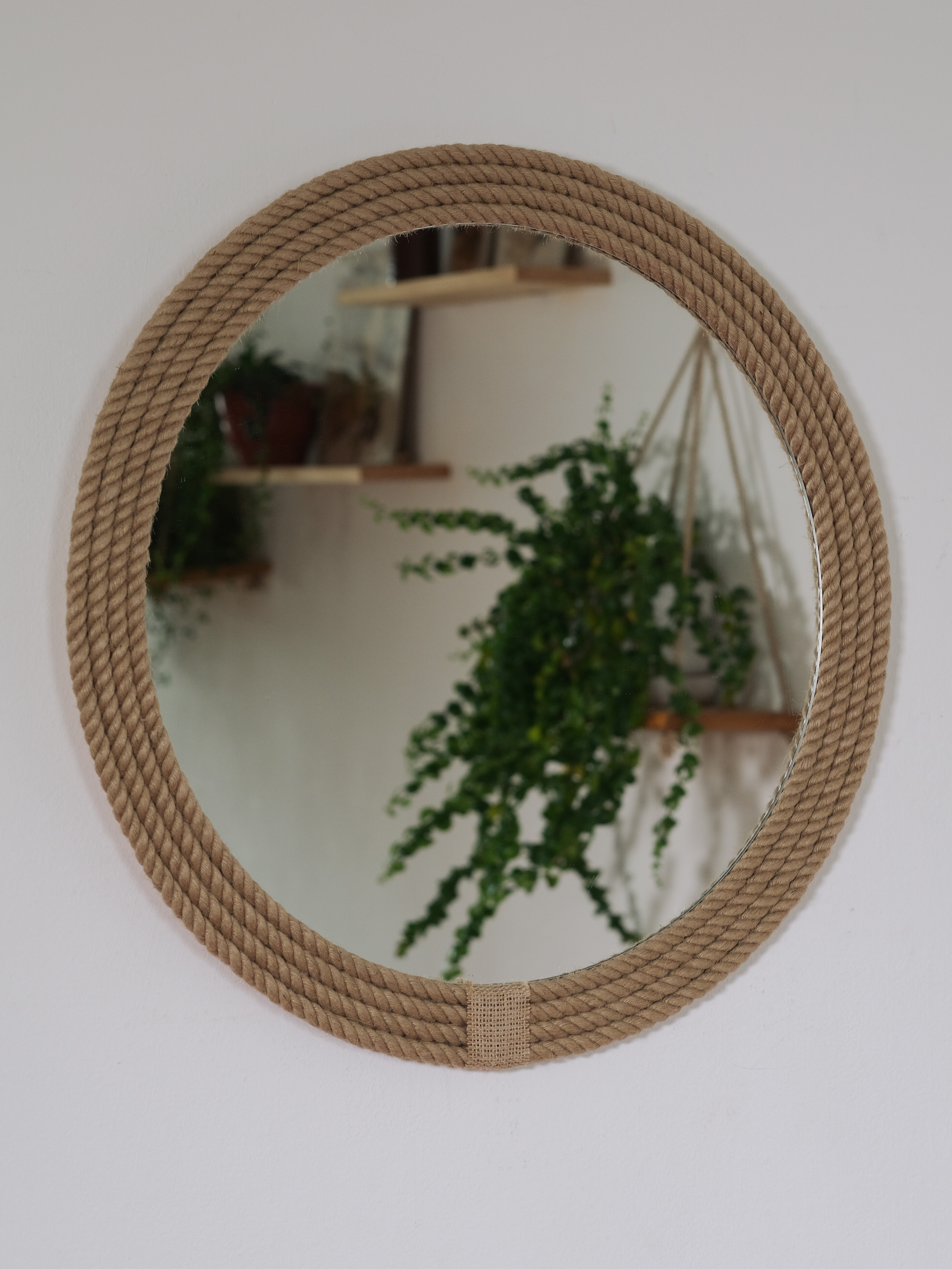 Зеркало интерьерное настенное Фан Дер 61х61 см, натуральный джут