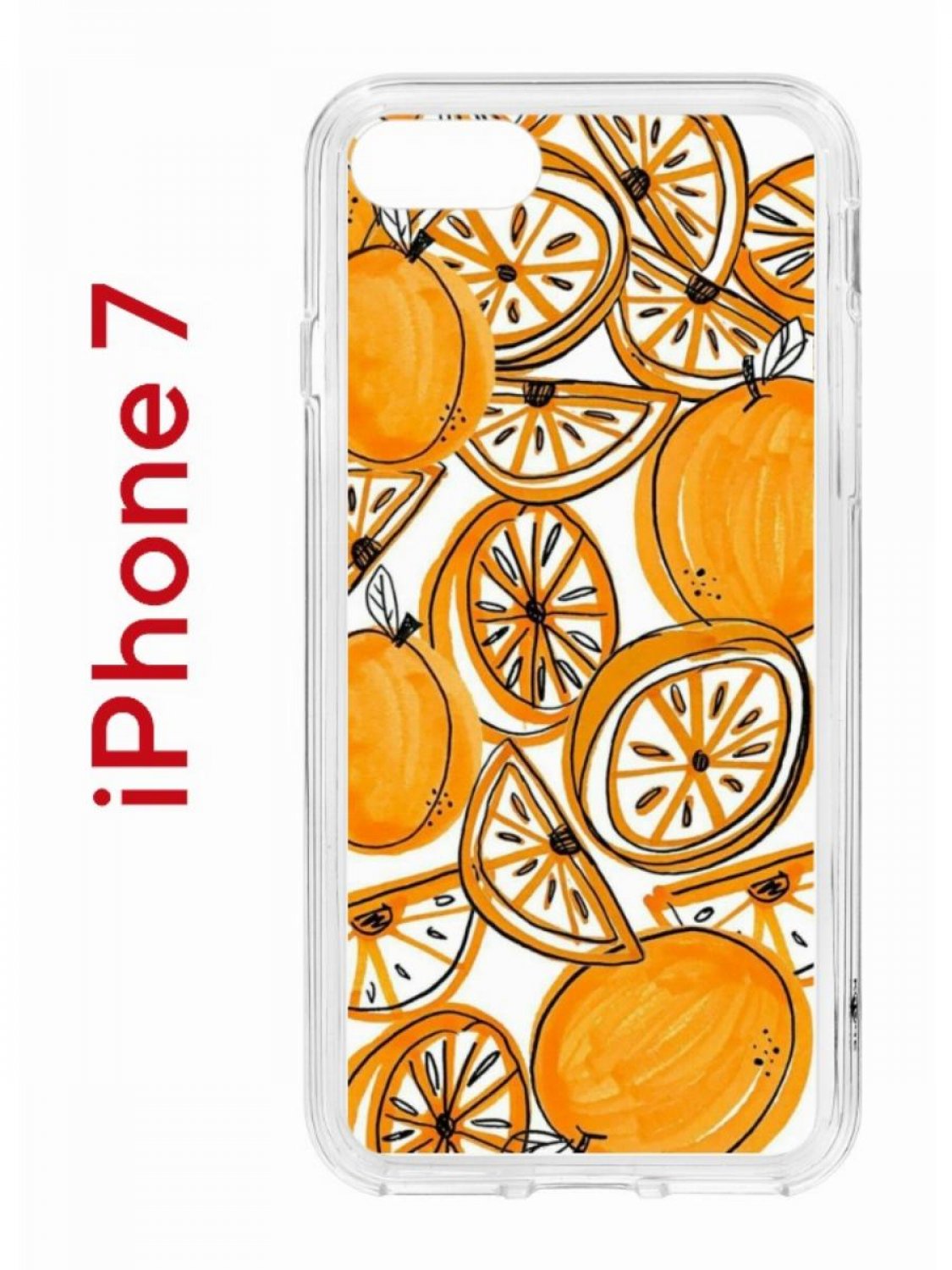 Чехол на iPhone 7,8,SE 2020 2022 Kruche Print Апельсины, бампер с защитой камеры