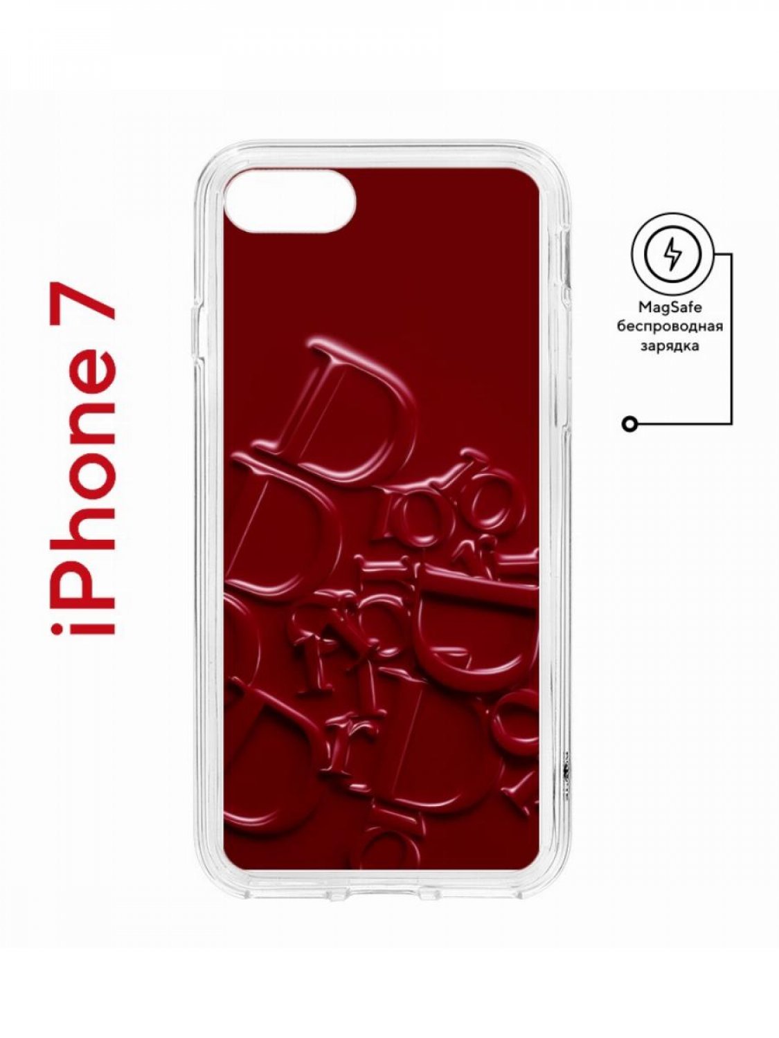 Чехол на iPhone 7, 8, SE 2020 2022 MagSafe Kruche Print Dior противоударный с магнитом