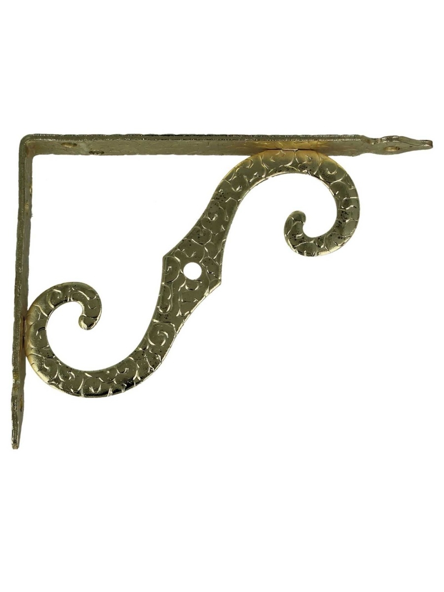 Кронштейн настенный декоративный Amig, покрытие латунь с лаком, 2-150х115