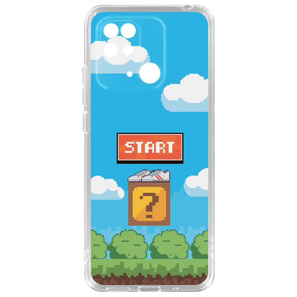 Чехол-накладка Krutoff Clear Case Кроссовки детские 8-Бит для Xiaomi Redmi 10C