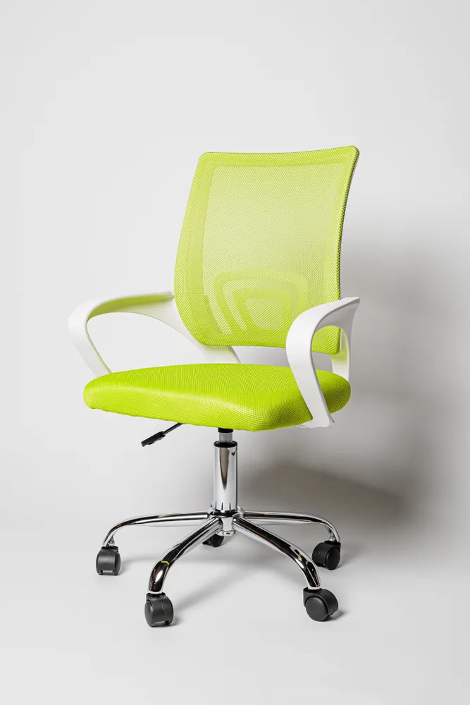 Кресло офисное Симпл Офис BN 7166 Хром белый/зеленый