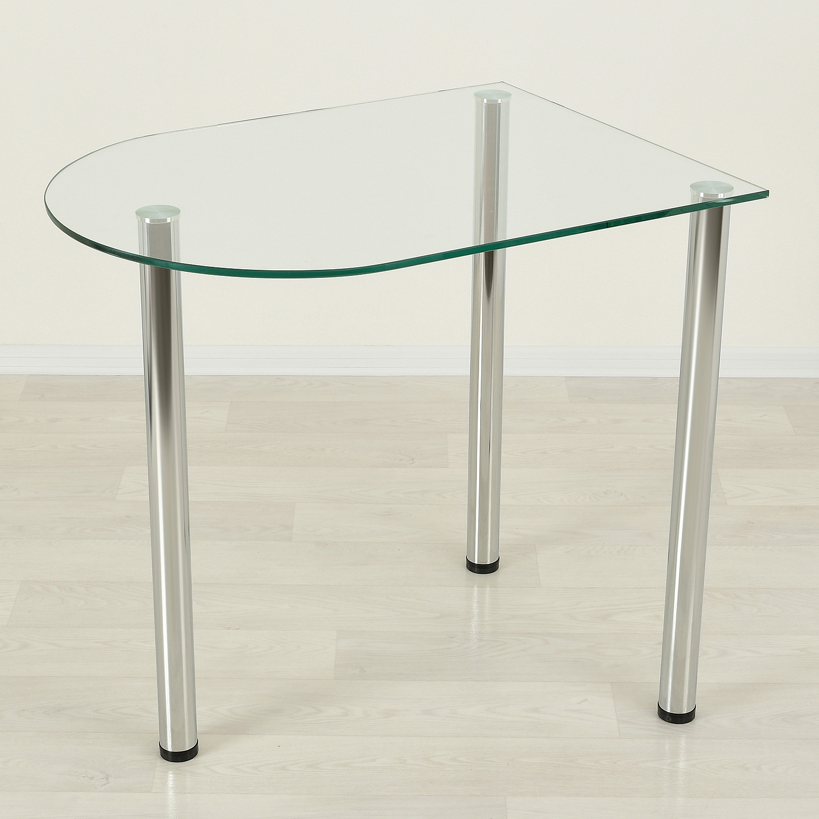 Стеклянный стол Mebel Apartment Эдель 30-3 прозрачный/хром 800х700