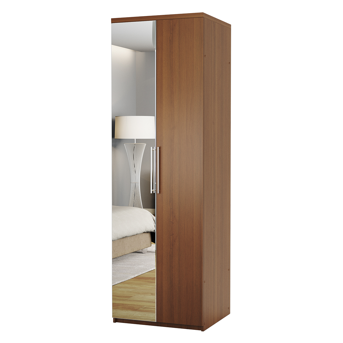 Шкаф для одежды Шарм-Дизайн Комфорт МШ-21 100х60 с зеркалом орех