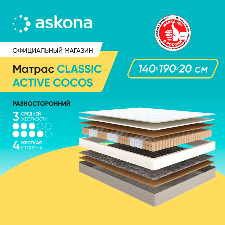 Матрас Askona Classic Active Cocos 140х190