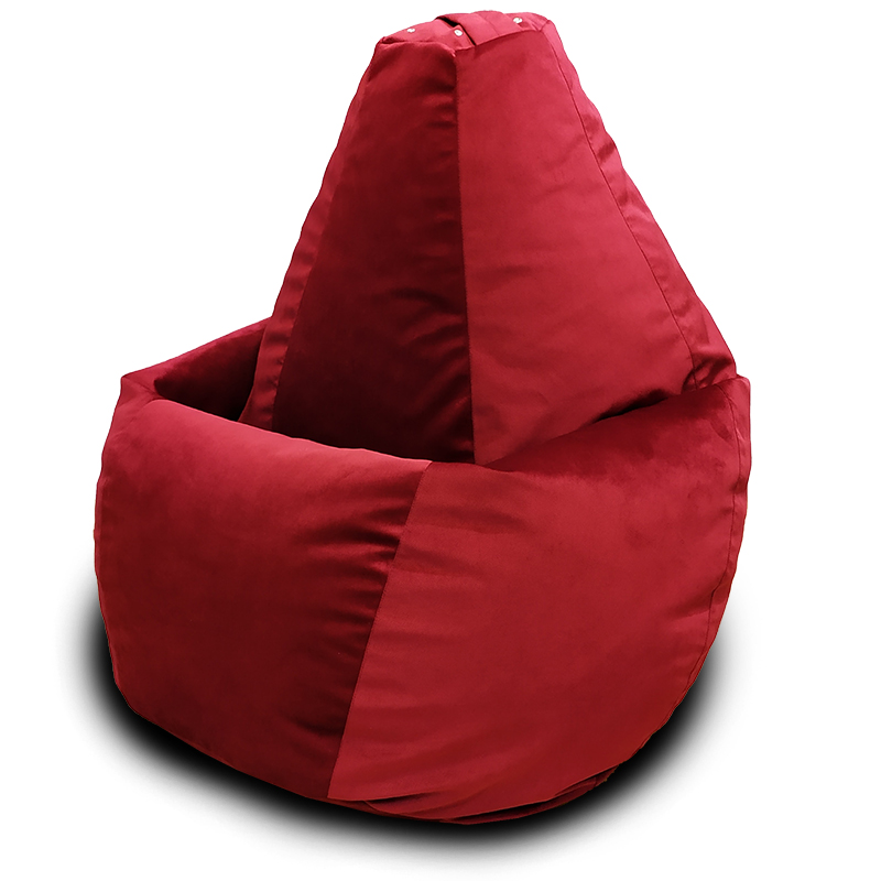 Кресло-мешок Puffmebel груша XXXL бордовый