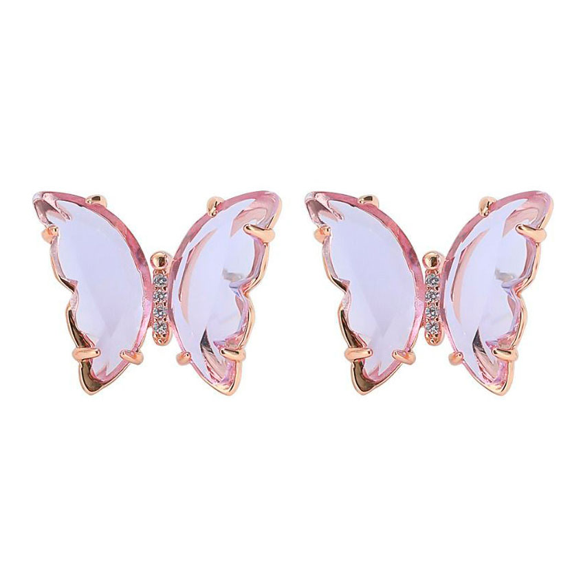 Серьги из латуни Nouvelle mode DG-N0121-EPUR, стекло ювелирное