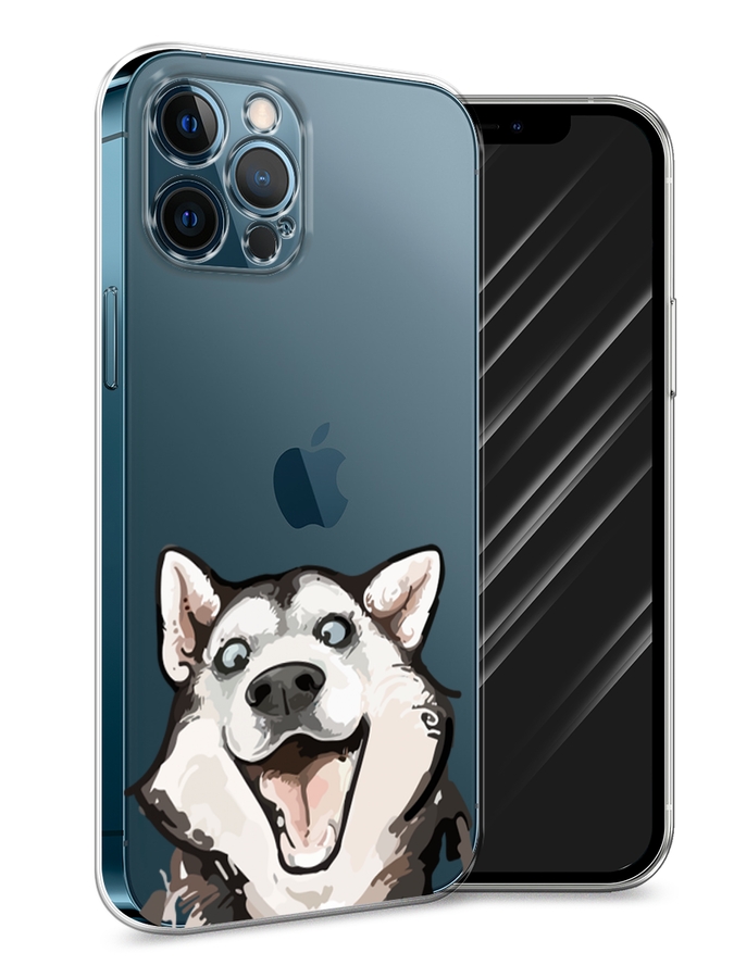 Чехол Awog на Apple iPhone 12 Pro Max / Айфон 12 Pro Max "Радостный хаски"