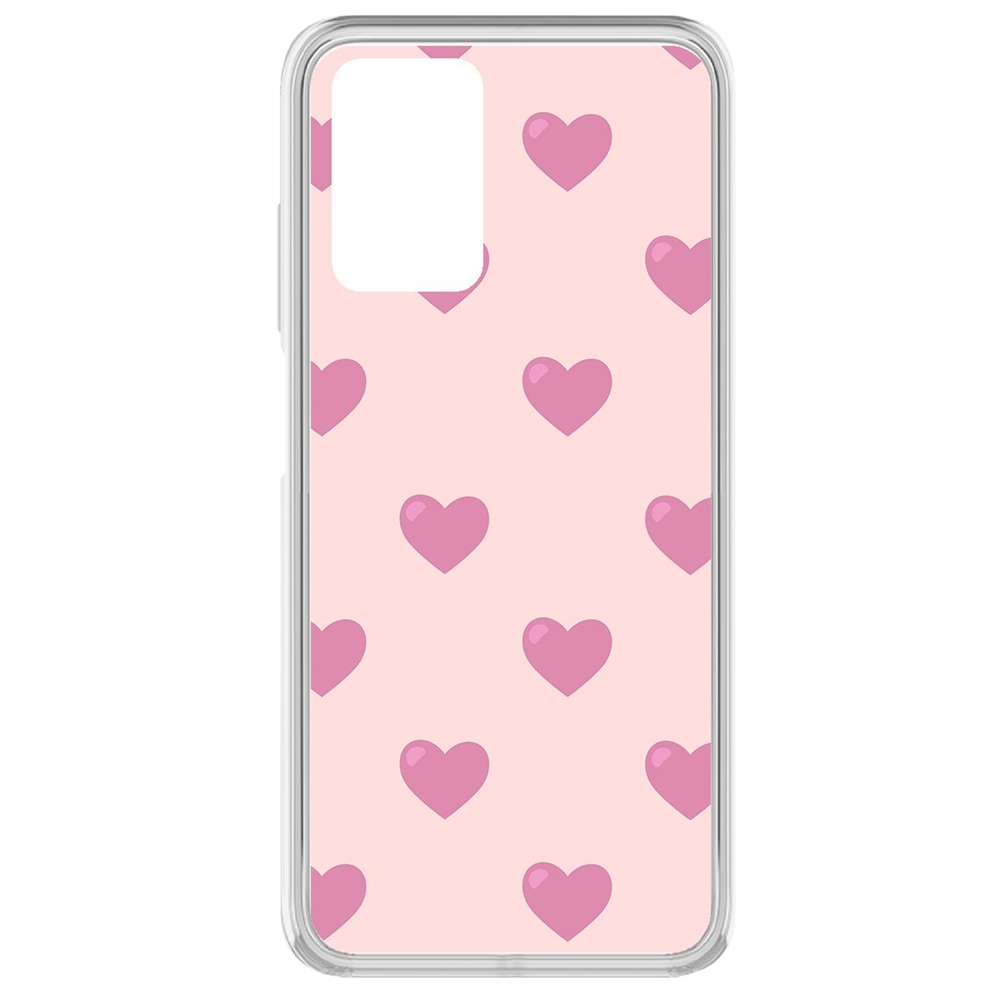Чехол-накладка Krutoff Clear Case Пурпурные сердца для Xiaomi Redmi 10