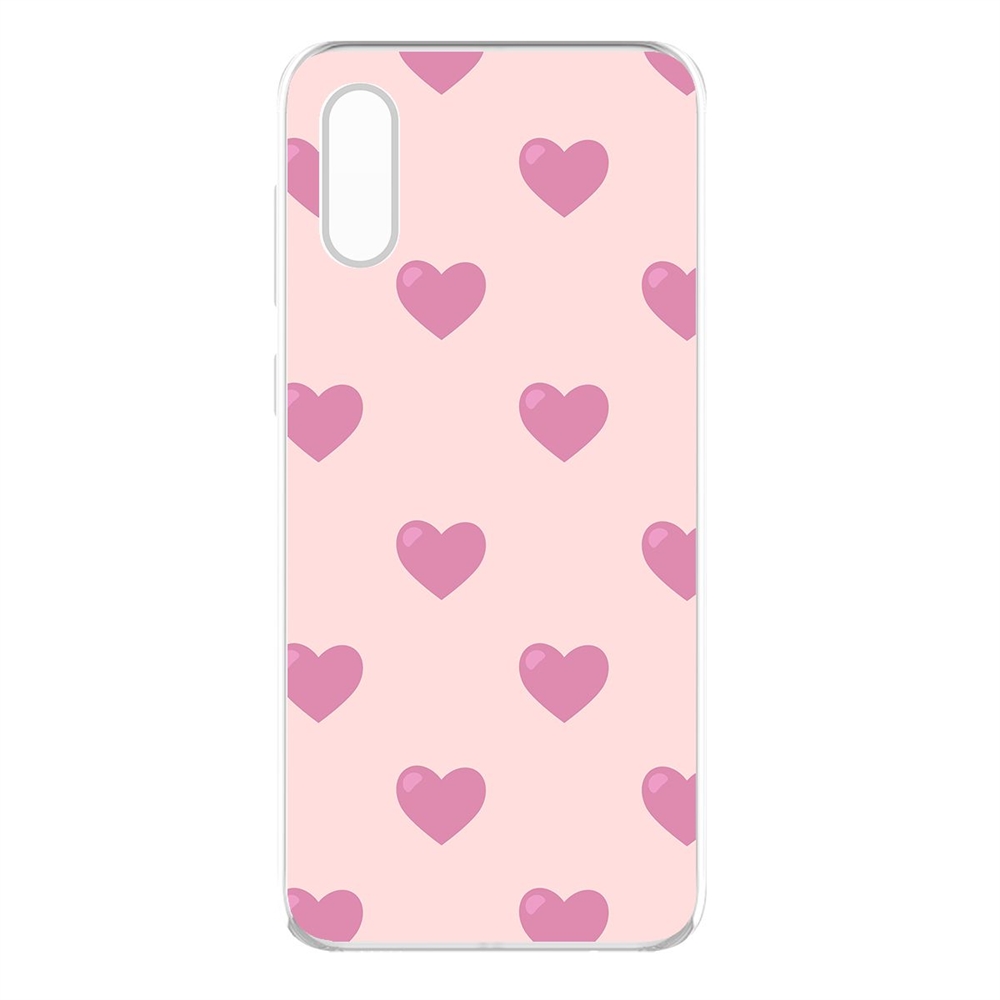 Чехол-накладка Krutoff Clear Case Пурпурные сердца для Samsung Galaxy A02 (A022)
