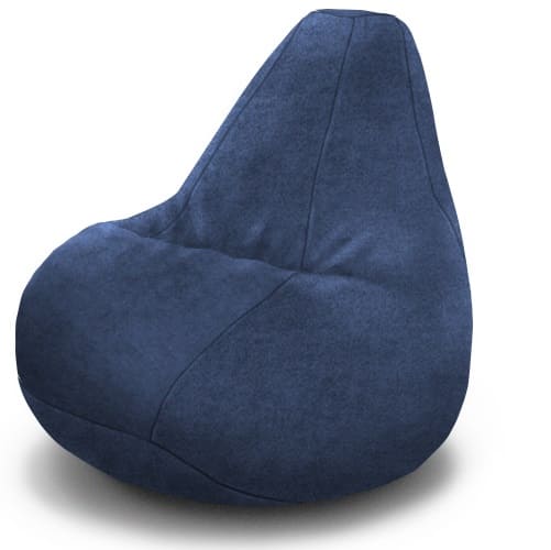 Кресло мешок груша XL-Компакт Велюр синий, Happy-puff