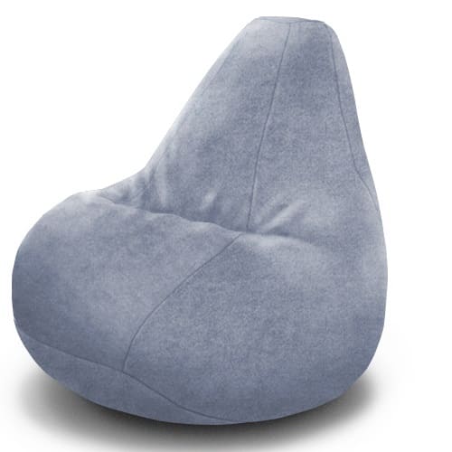 Кресло мешок груша XL-Компакт Велюр светло-серый, Happy-puff