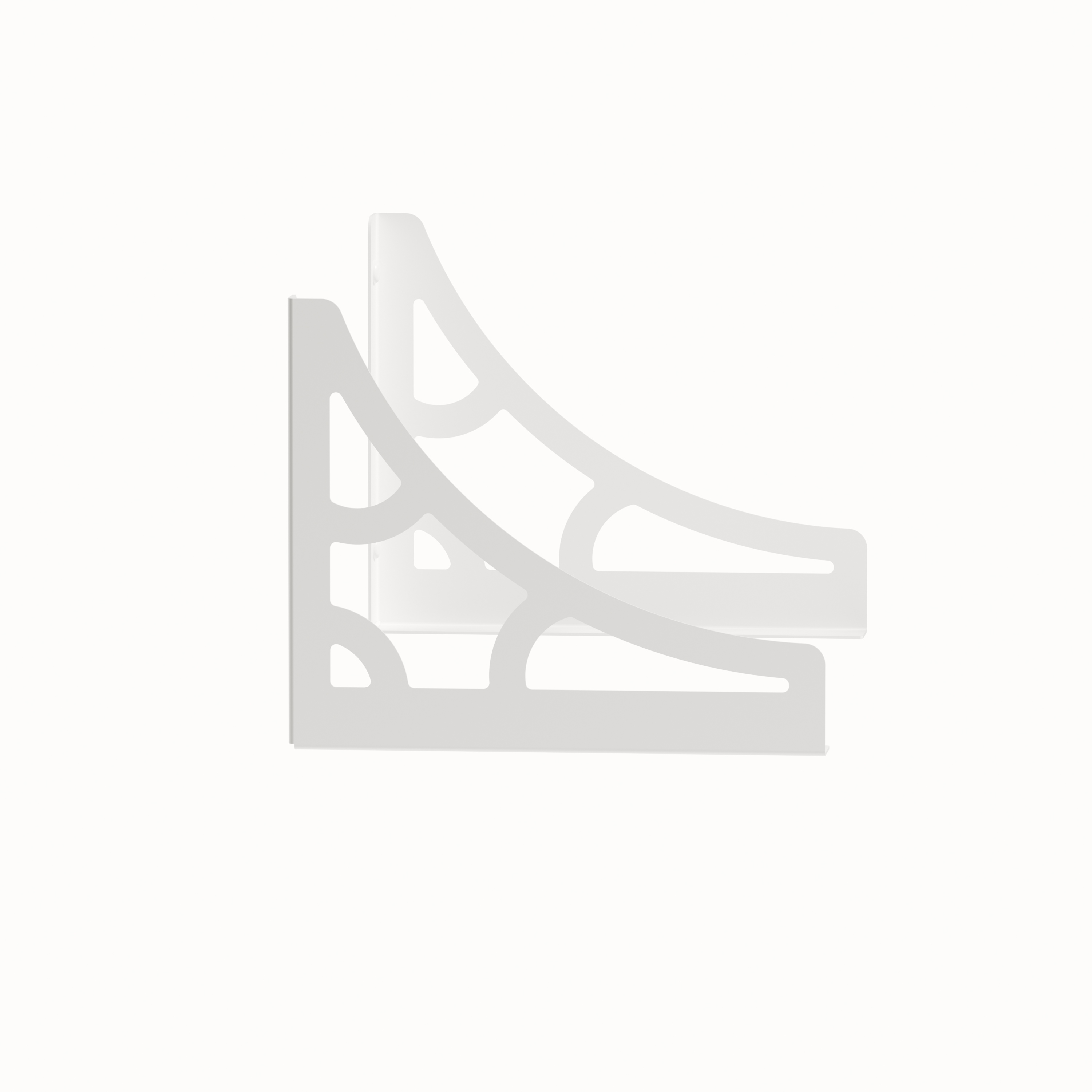 Комплект кронштейнов держателей TEMPACHE 3х21х25, белый, 2 шт