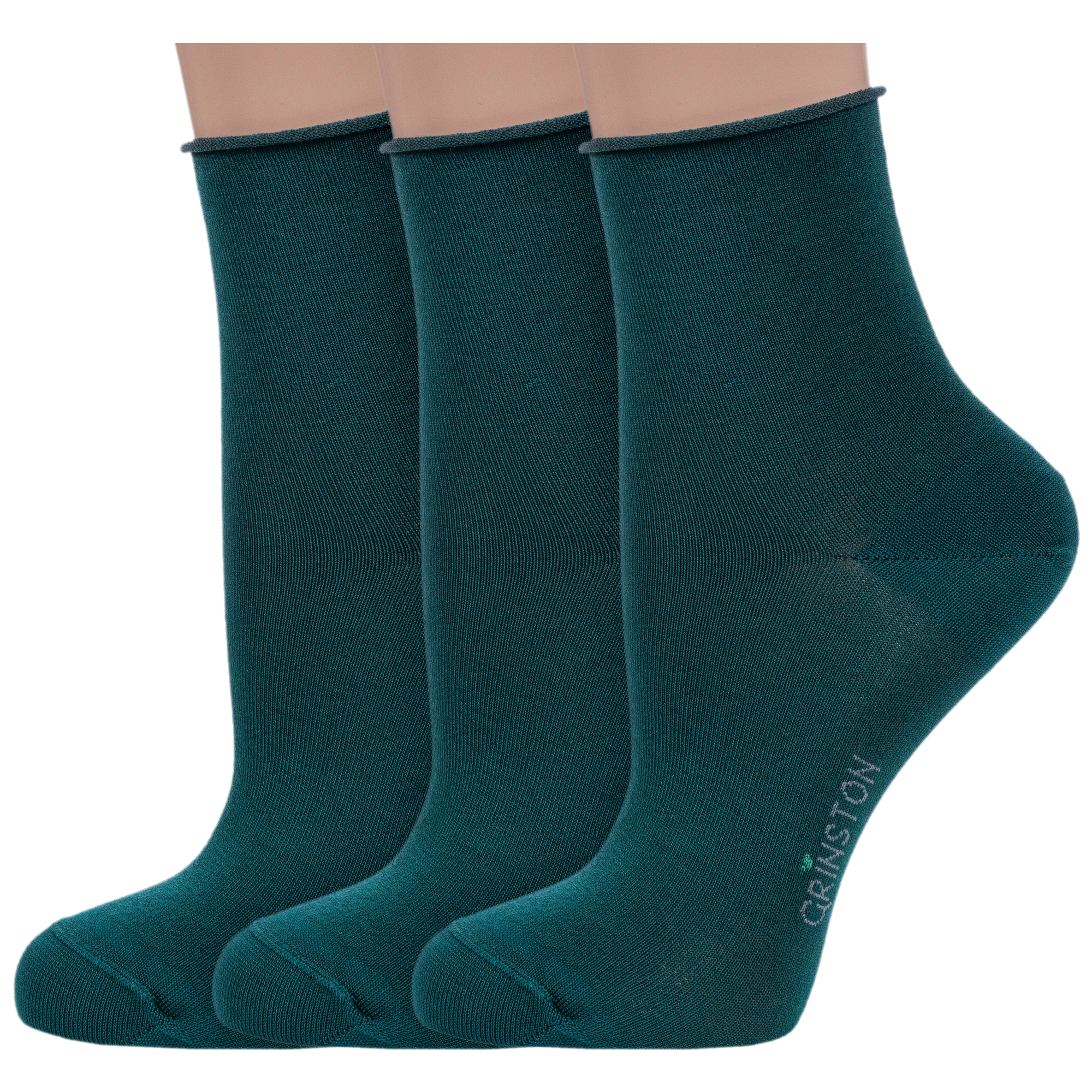 Комплект носков женских Grinston socks 3-15D22 зеленых 23