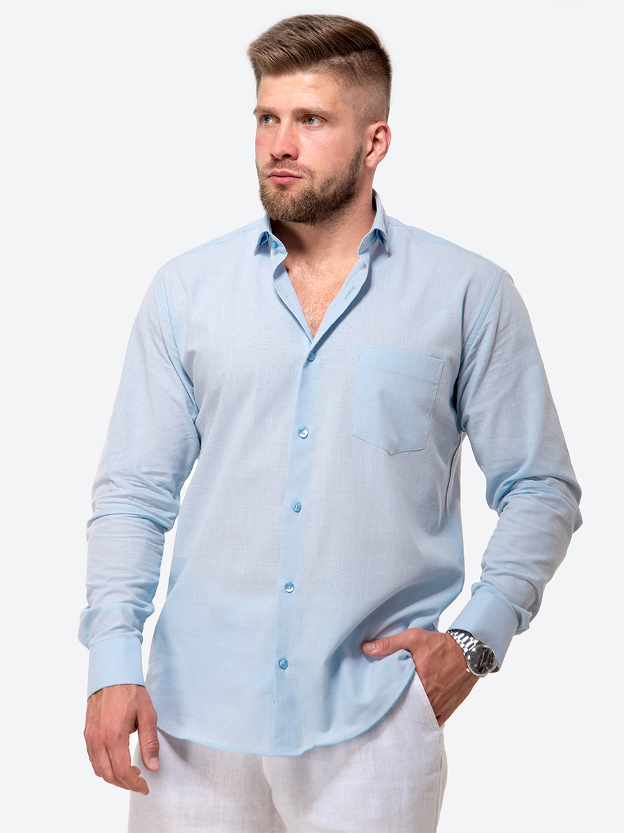 Рубашка мужская HappyFox HFCL1006 голубая 52 RU