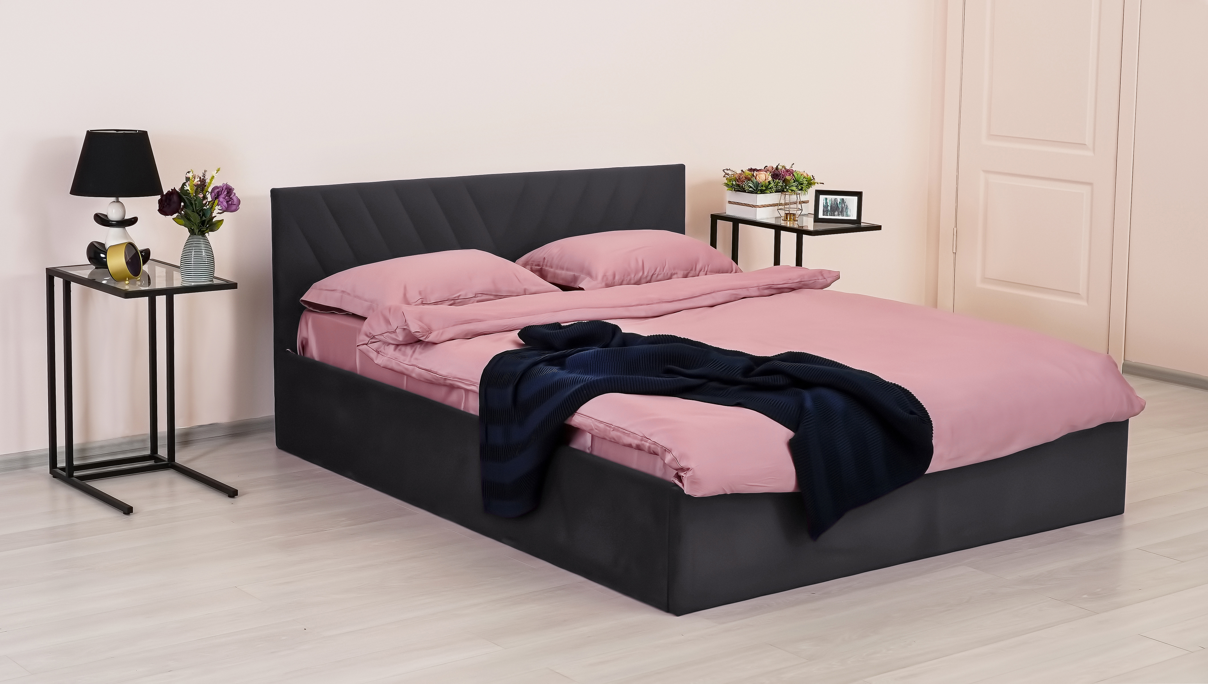 Двуспальная кровать ARMOS с ПМ Grace Велюр Vip 2 серый 140х200