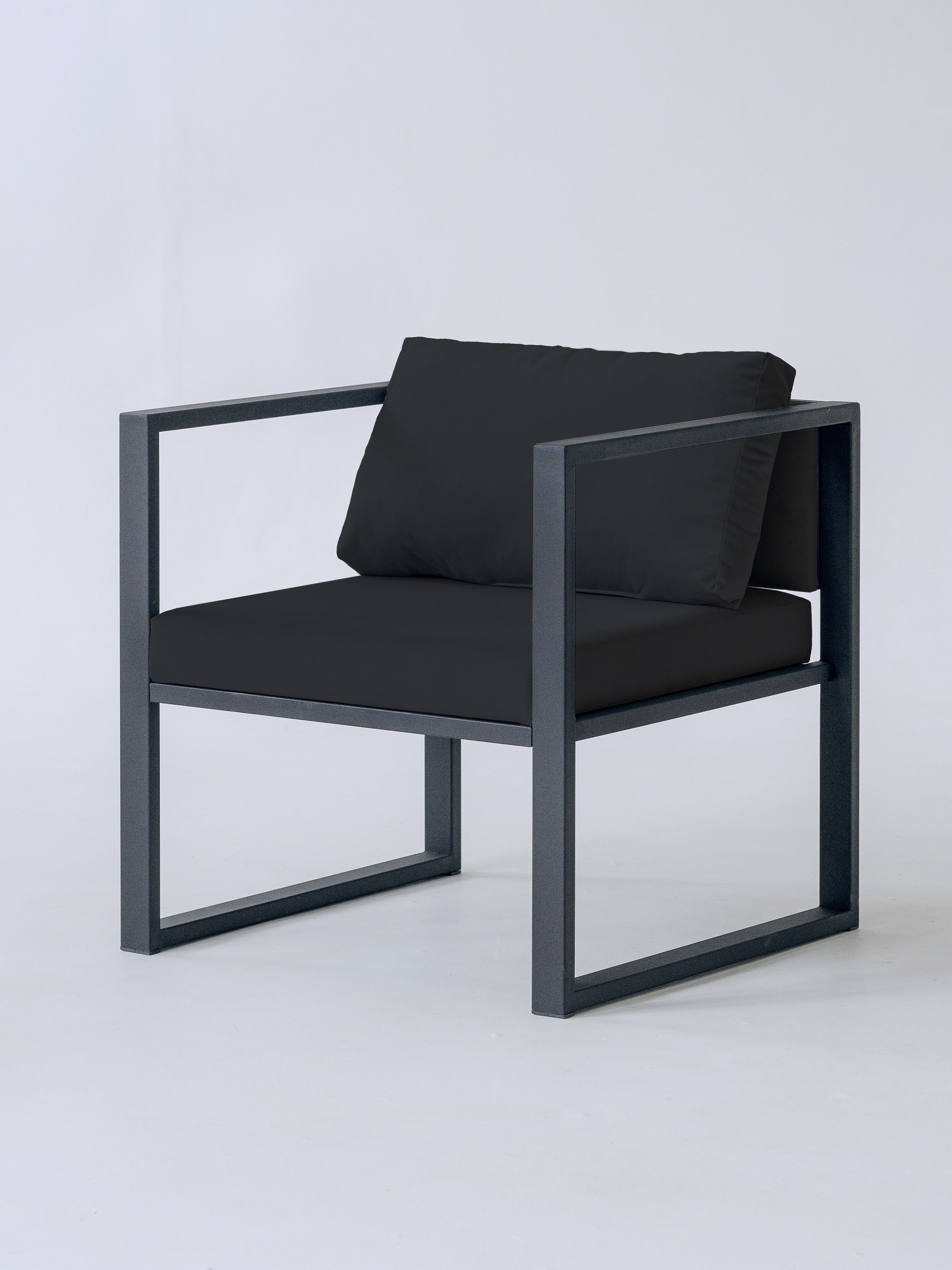 Кресло LoftDC Curl 70х70, велюр, черный