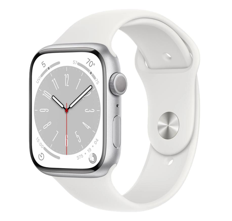 Часы Apple Watch Series 8 GPS 45mm Silver Aluminium Case with White Sport Band - Regular S