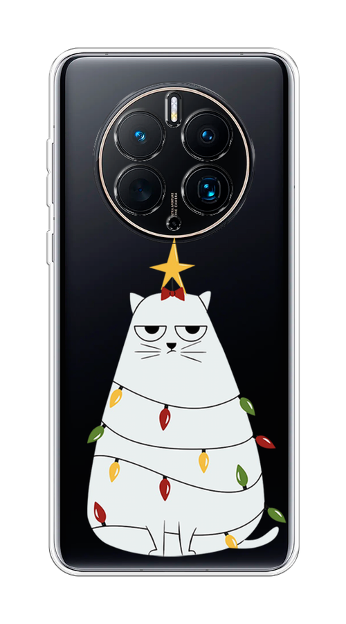 Чехол на Huawei Mate 50 Pro "Котик в гирлянде"
