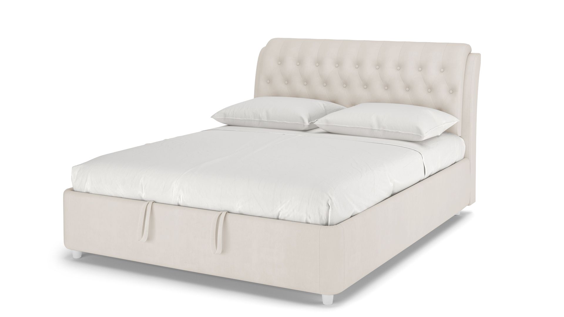 Двуспальная кровать ARMOS с ПМ Ellen 2 Велюр Vip 1 белый 160х200