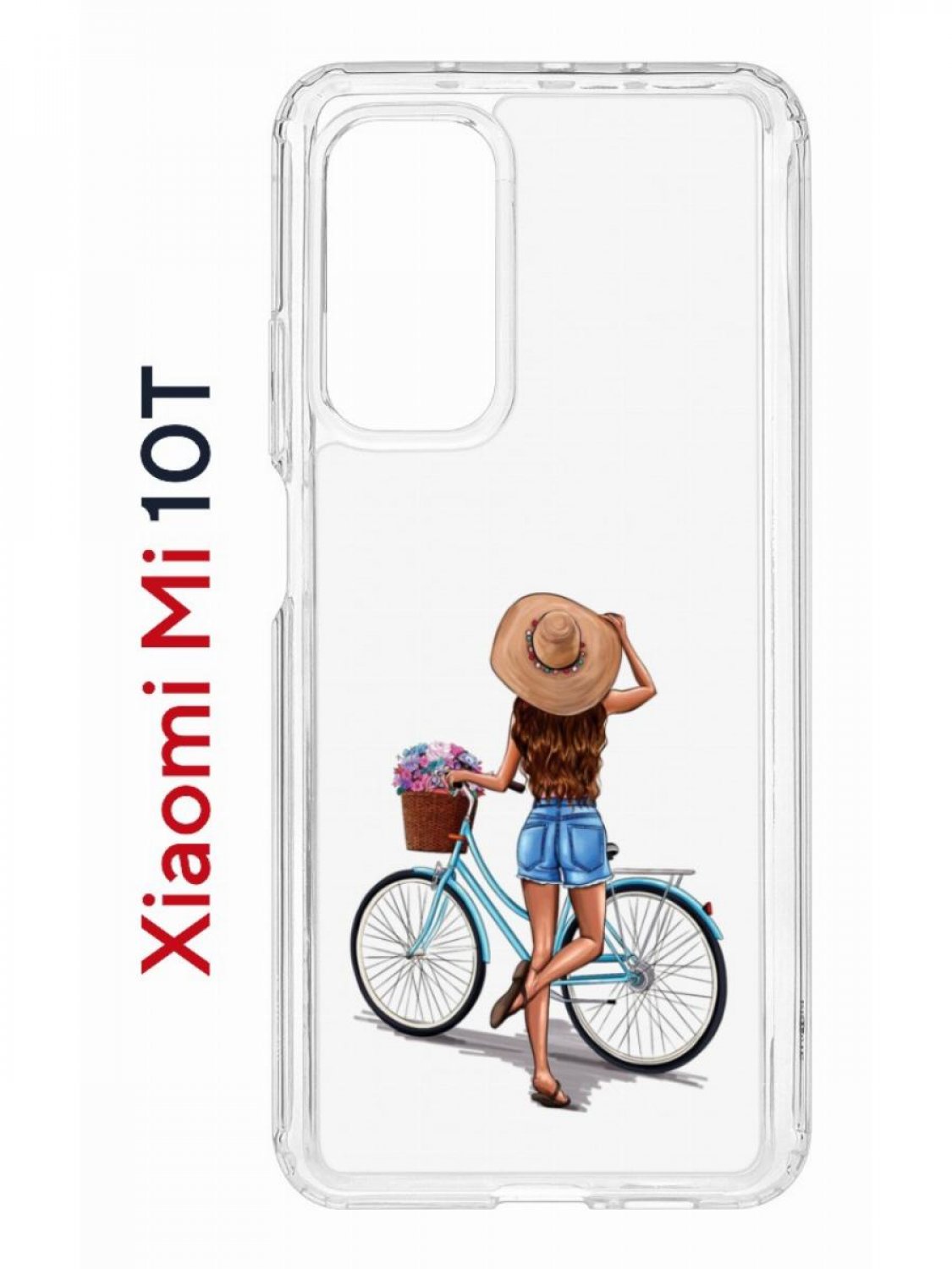 Чехол на Xiaomi Mi 10T/Mi 10T Pro Kruche Print Велосипедная прогулка,противоударный бампер