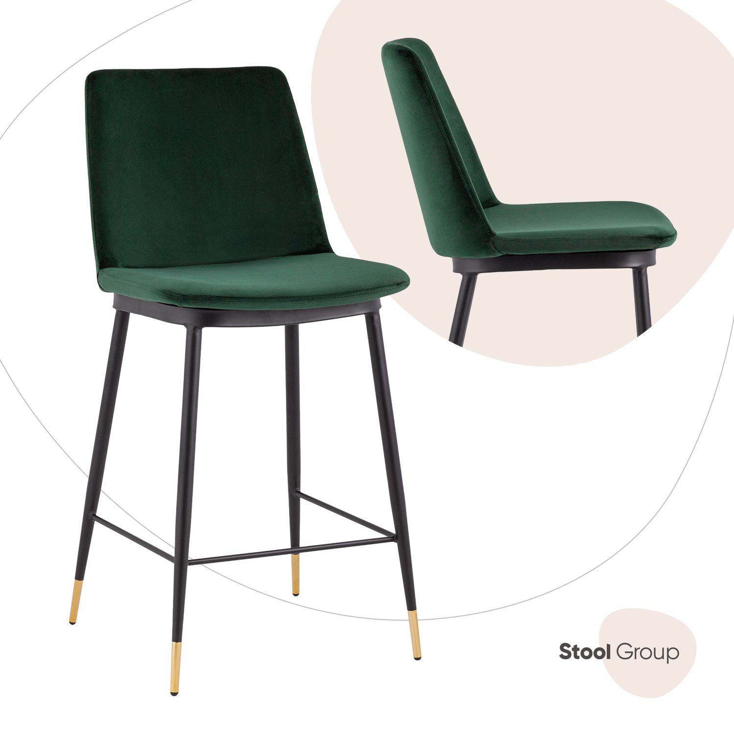 Полубарный стул Stool Group Мелисса FDC9055C_GREEN_FUT-73, зеленый